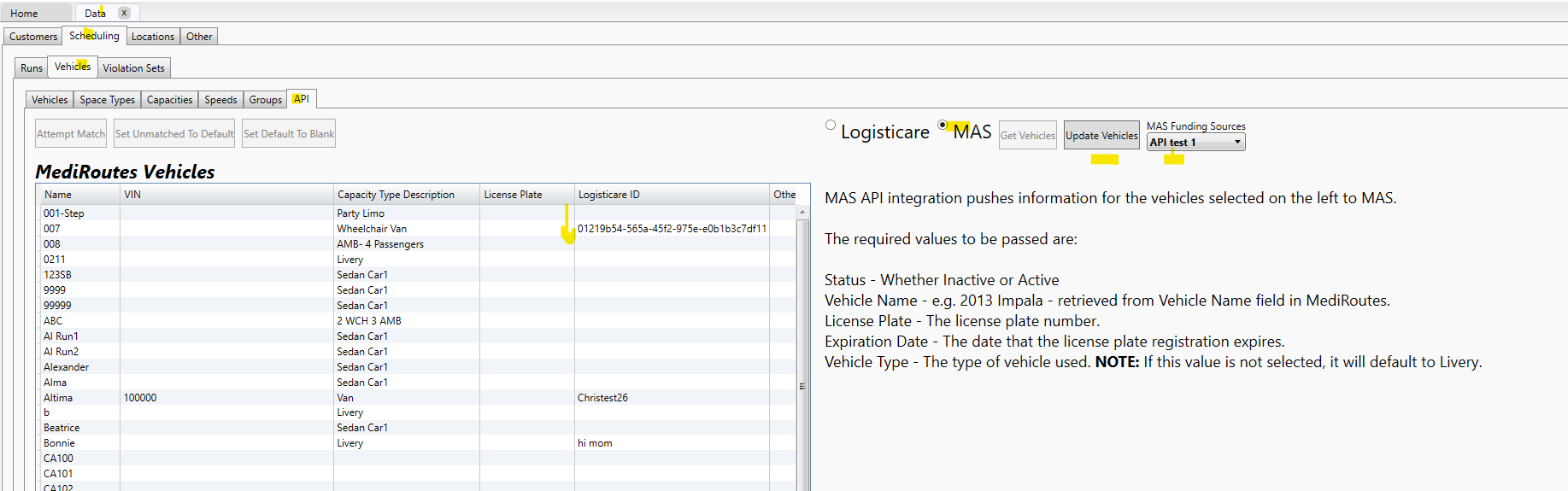 MAS API Set Up, Import Trips/Billing Process